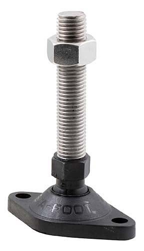Bolt-down ball joint adjustable leveling screw-in feet. Glass ...